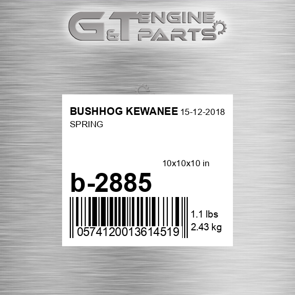 B-2885 SPRING fits Bushhog Kewanee (New OEM) - Walmart.com