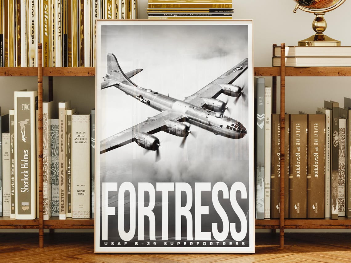 B-29 Superfortress Poster Vintage Usaf Military Aircraft Wall Art Wwii ...