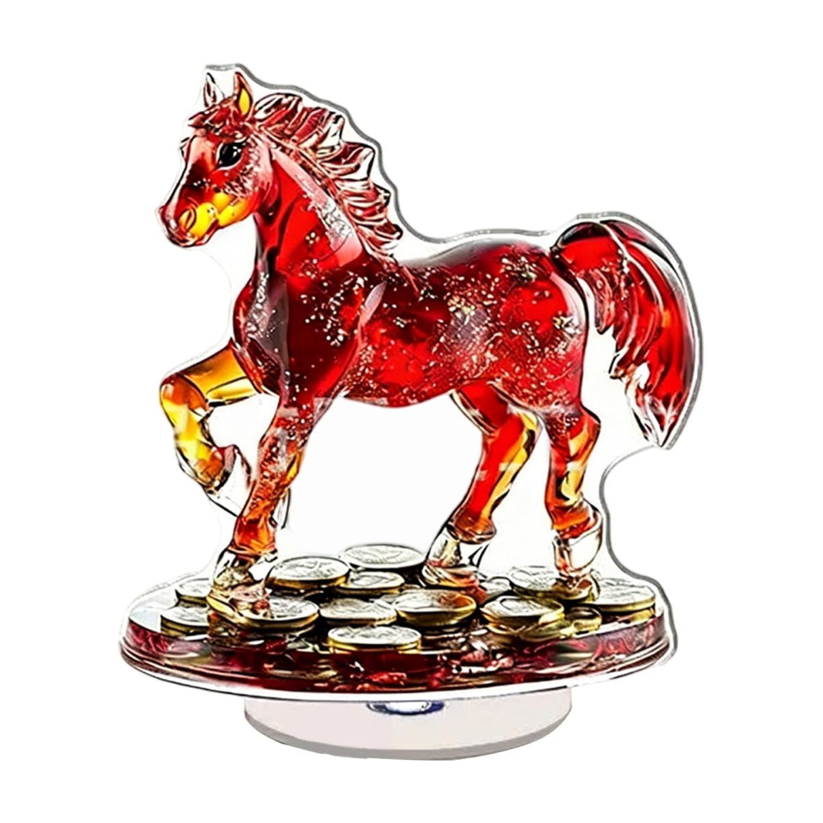 B 2D Rotatable Acrylic Horse Ornament With 360° Rotating Base - Desktop ...
