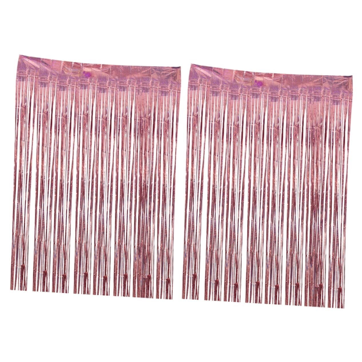 B 2pcs Iridescent Tinsel Fringe Backdrop Curtains for Birthday Party ...