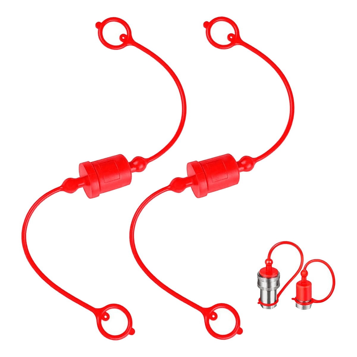 B 3/4 Hydraulic Quick Coupler Male Dust Cap and Female Plug Cover, Fits ...