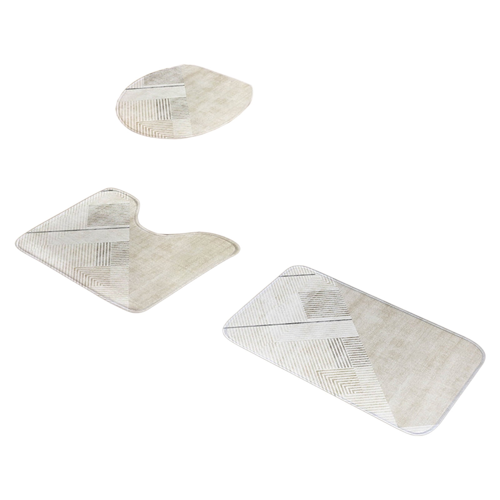 B 3 Piece Large Absorbent Bath Mat Set Non Slip Memory Foam Soft ...