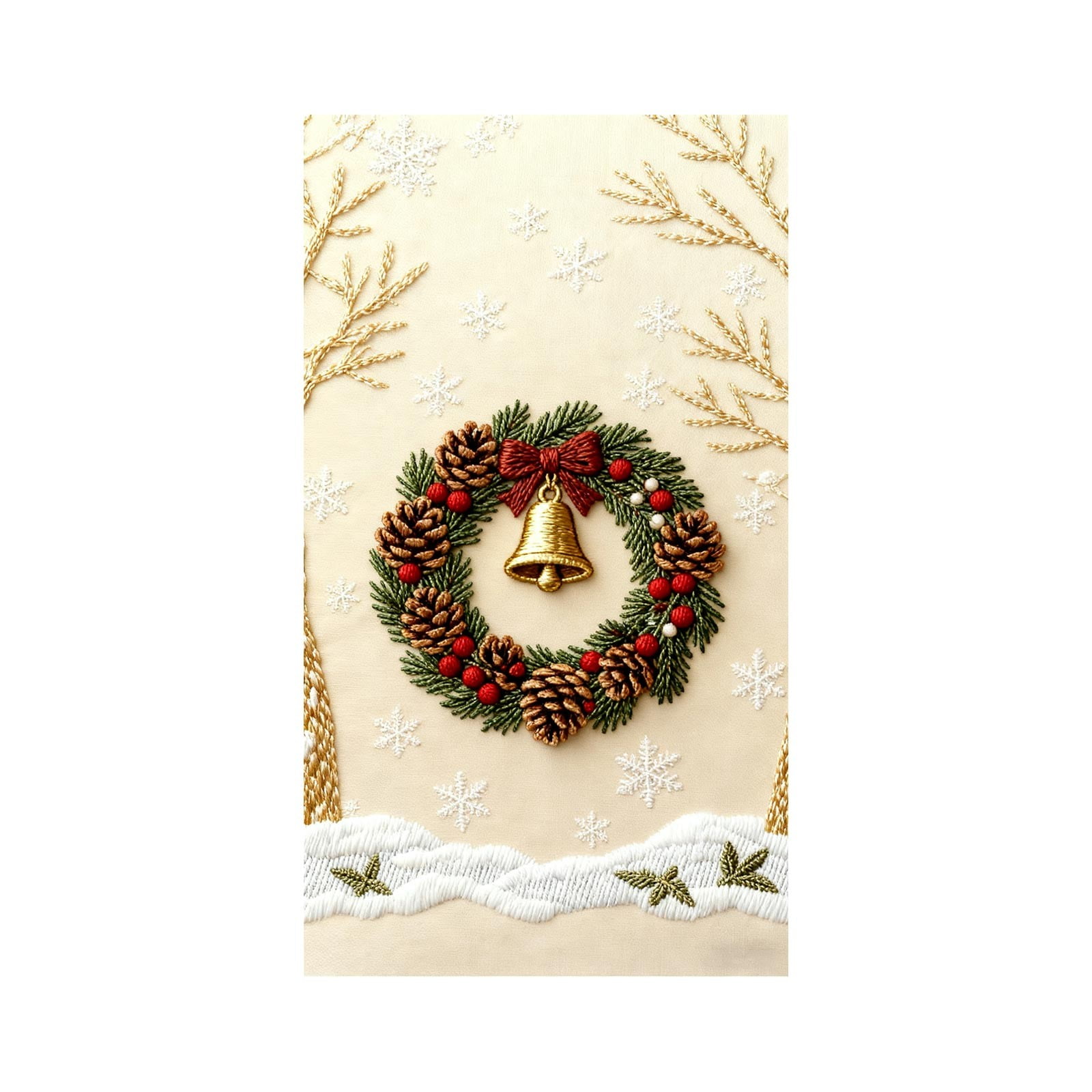 B 35 X 72 Inches Christmas Door Cover With Embroidery Design For Wall ...