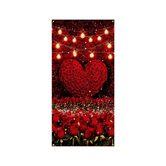 B 35X72 Inch Valentine'S Day Door Cover Curtain Wall Decoration ...