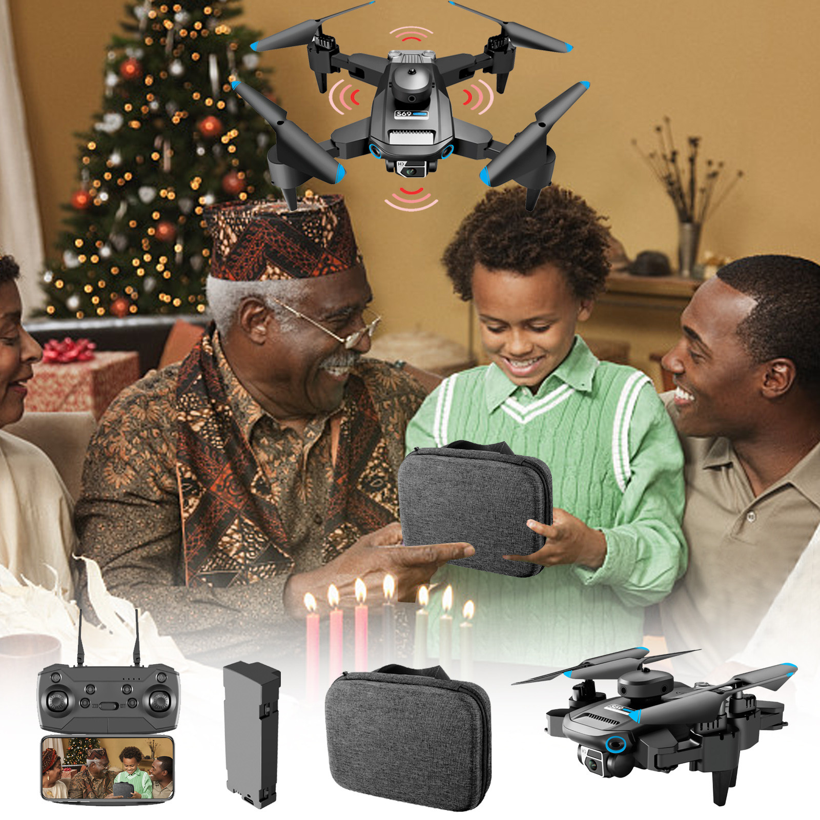 B 360° Obstacle Avoidance Drone With 1080P Hd Dual Camera Wifi Fpv ...