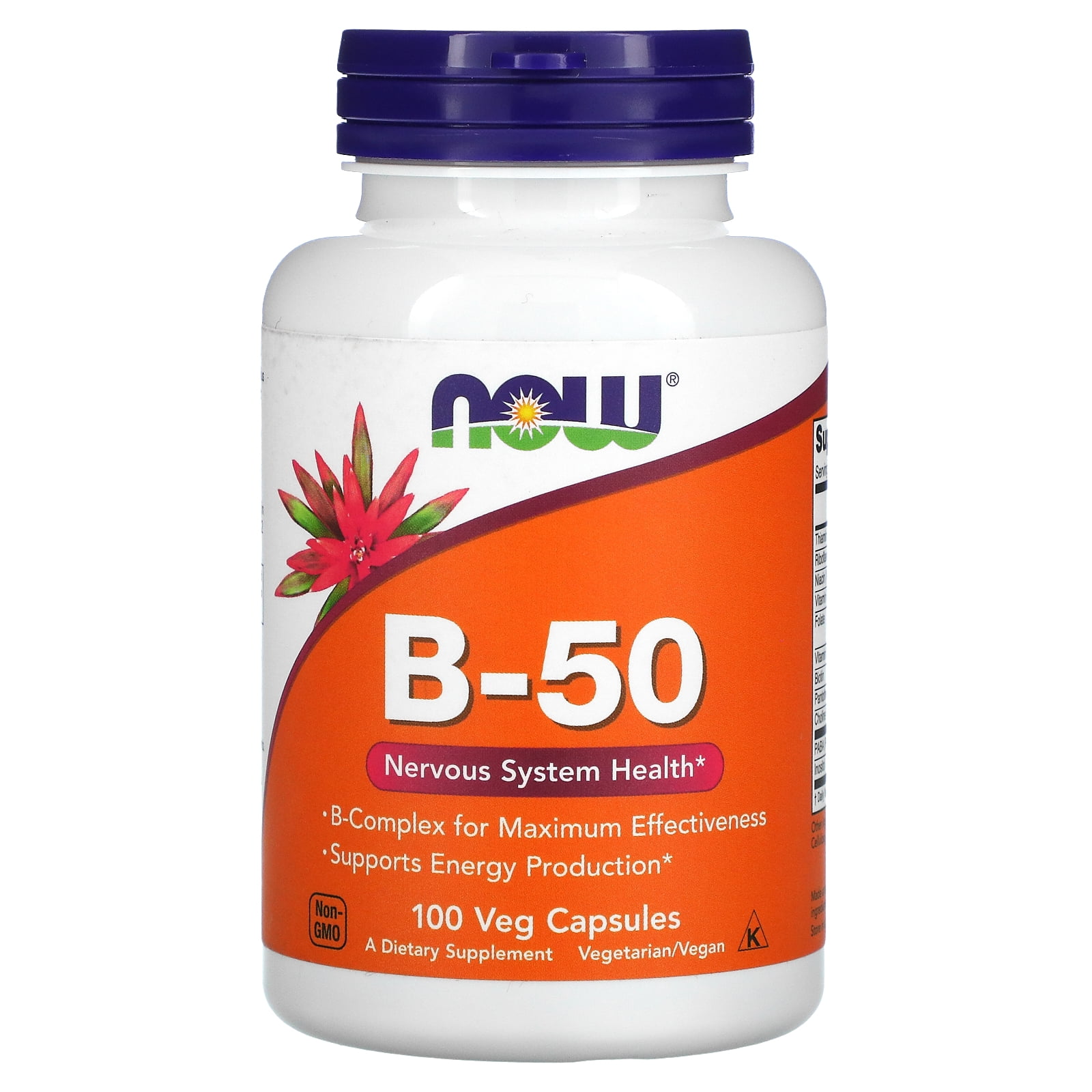 NOW Foods B-50 Complex Supplement, 100 Veg Capsules - Walmart Business ...