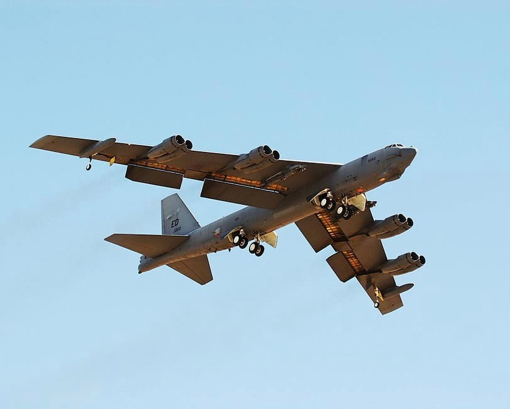 B-52 Bomber w/ Flaps and Landing Gear Down - 24x36 Inch Laminated ...