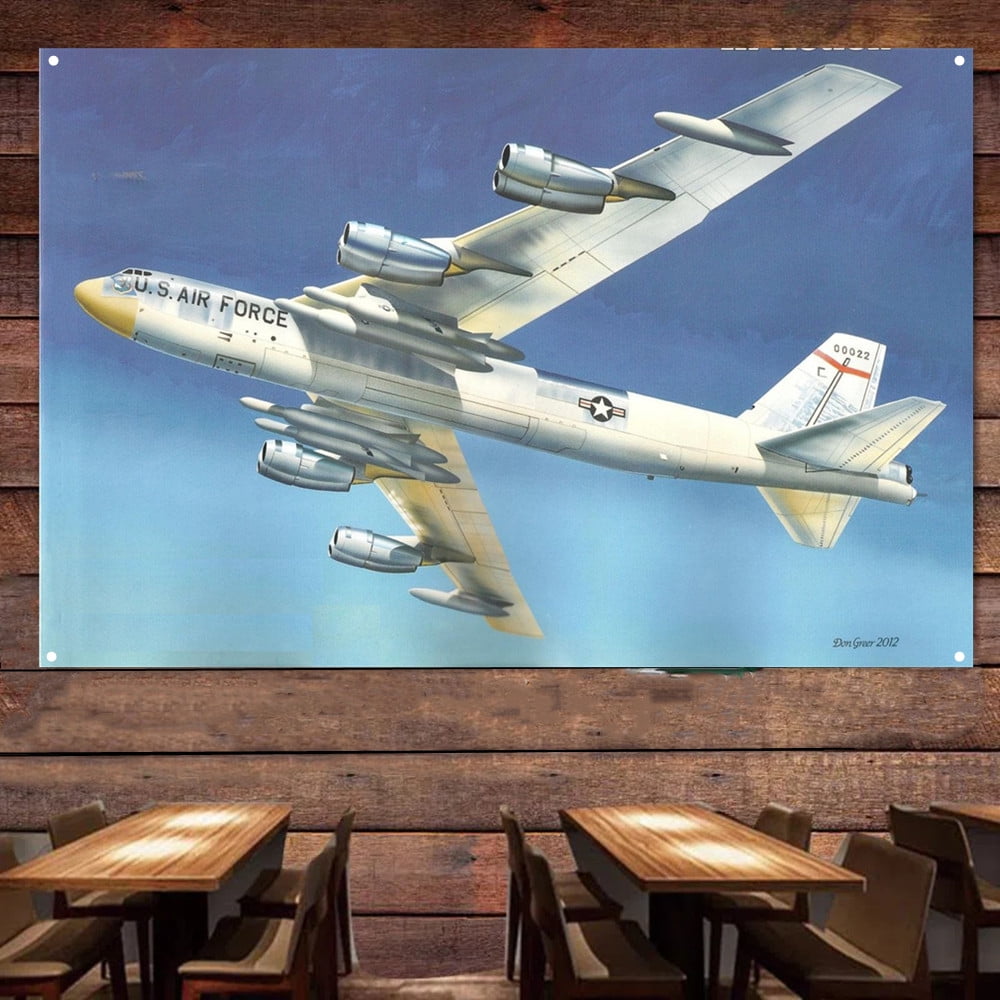 B-52G H Stratofortress Bomber Fighter Poster Wall Chart - Air Force Military Art Banner Wall ...