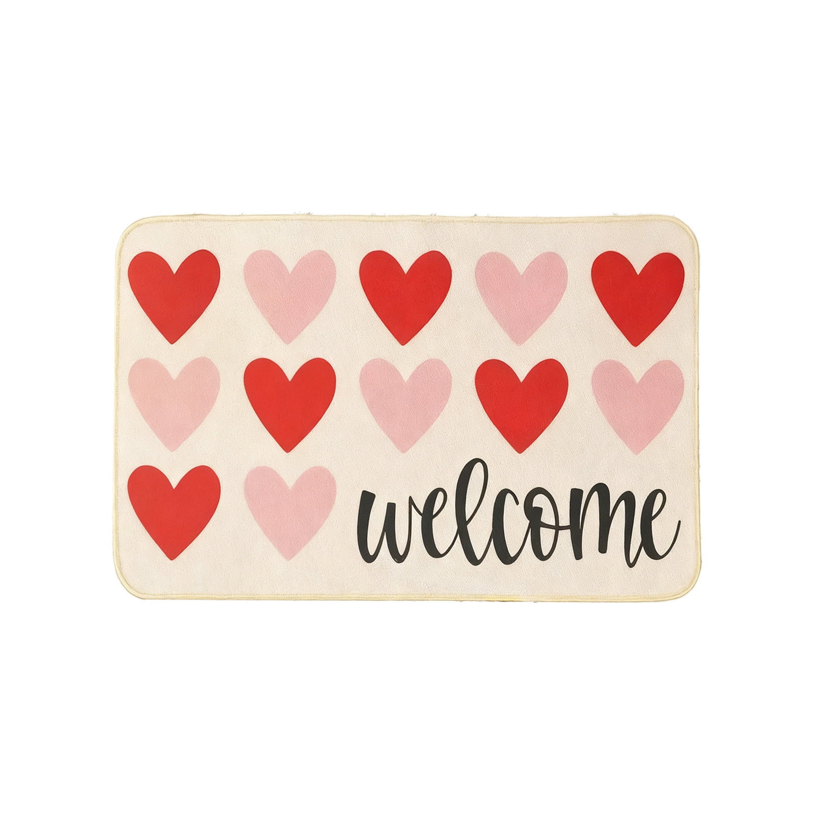 B 60X40Cm Valentine'S Day Heart-Shaped Doormat, Non-Slip Welcome Rug ...