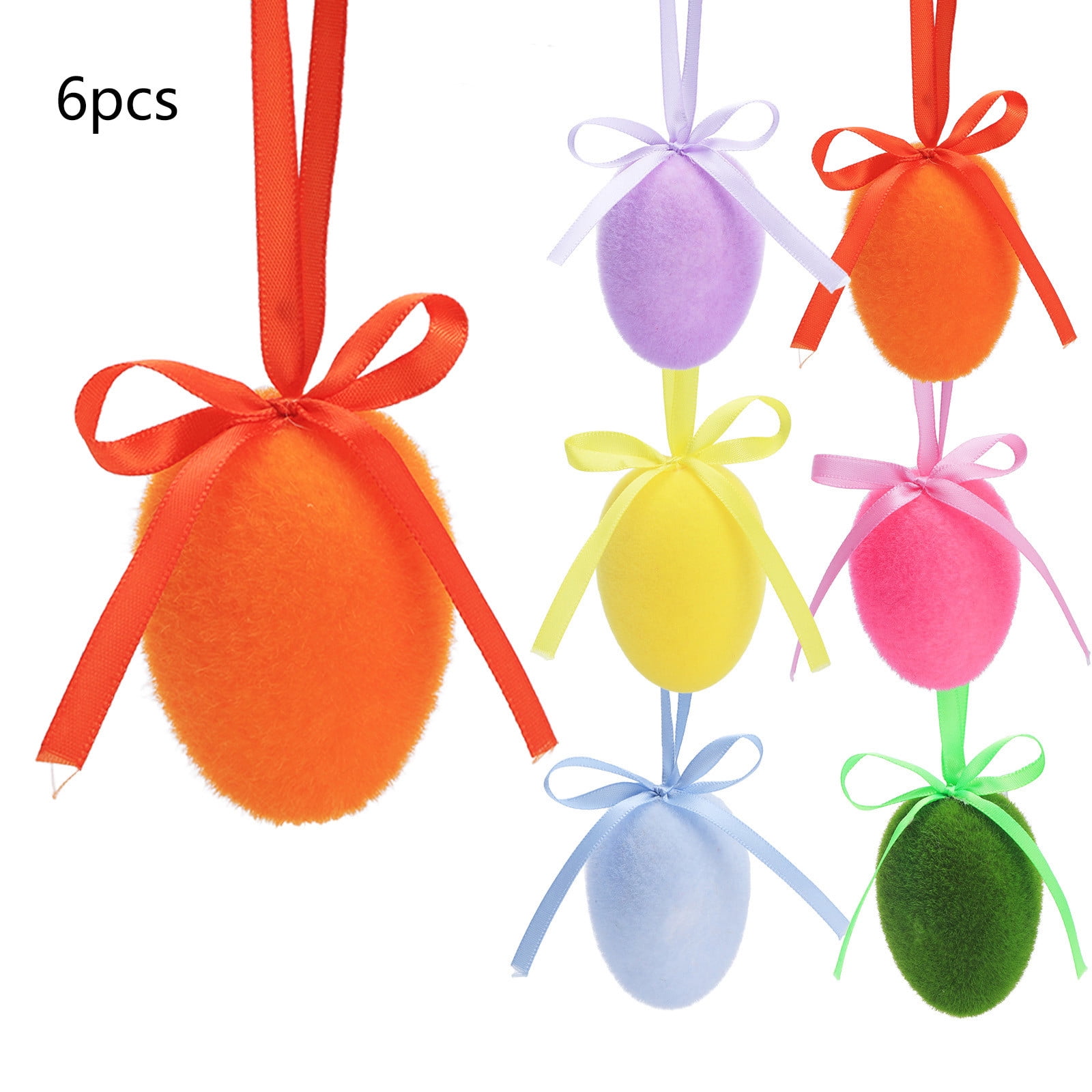 B 6Pc Easter Egg Decor Set With Foam Material, Colorful Plastic Design ...