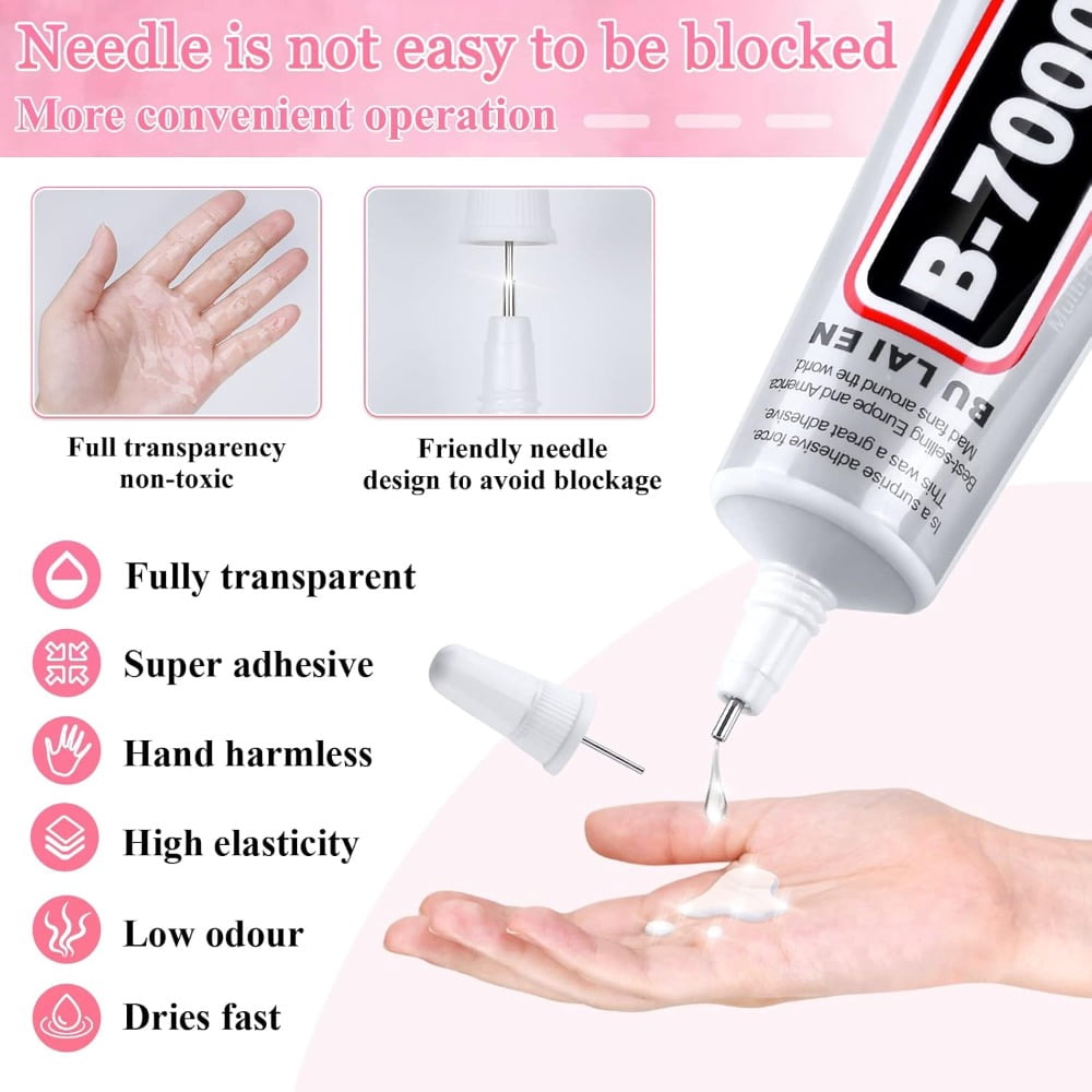 B-7000 Rhinestones Craft Glue, 110ML Clear Adhesive B7000 Glue ...