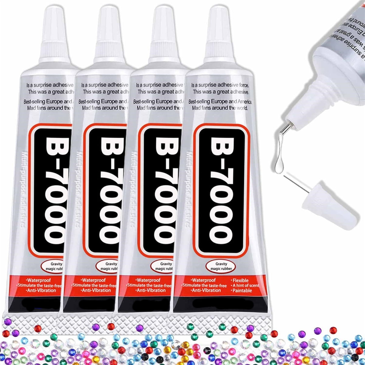 B-7000 Super Adhesive Glues,4 Pcs 25ML Liquid Stitch Fabric Glue,Multi ...