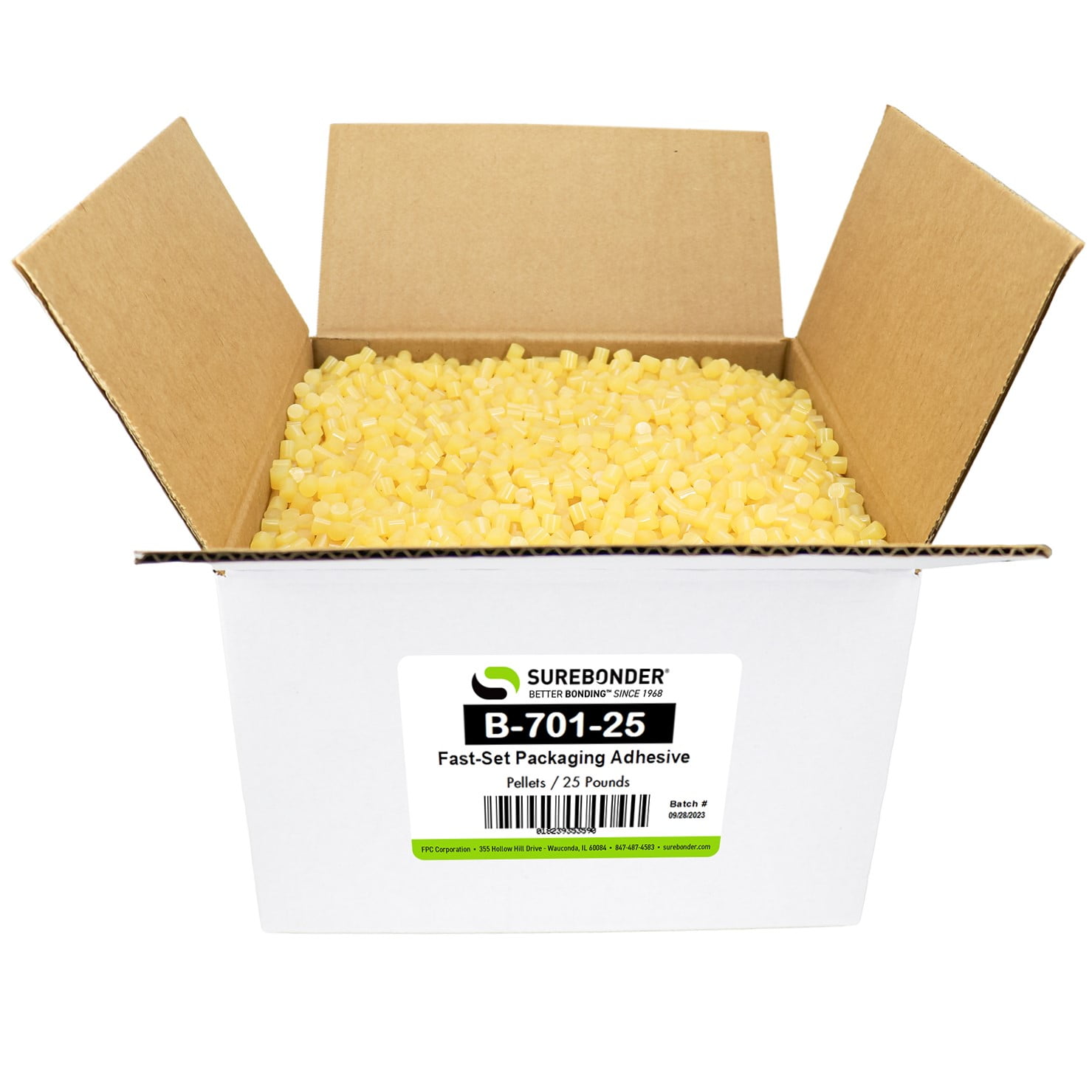 B-701-25 Fast Set Bulk Packaging Hot Melt Glue Pellets | 25 lb Box ...