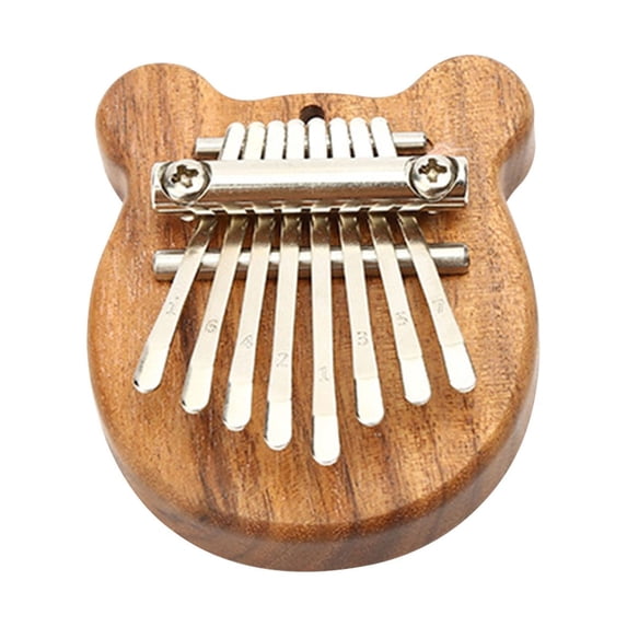 B 8 Key Kalimba Thumb Piano Acacia Wood Mini Finger Instrument Bear ...