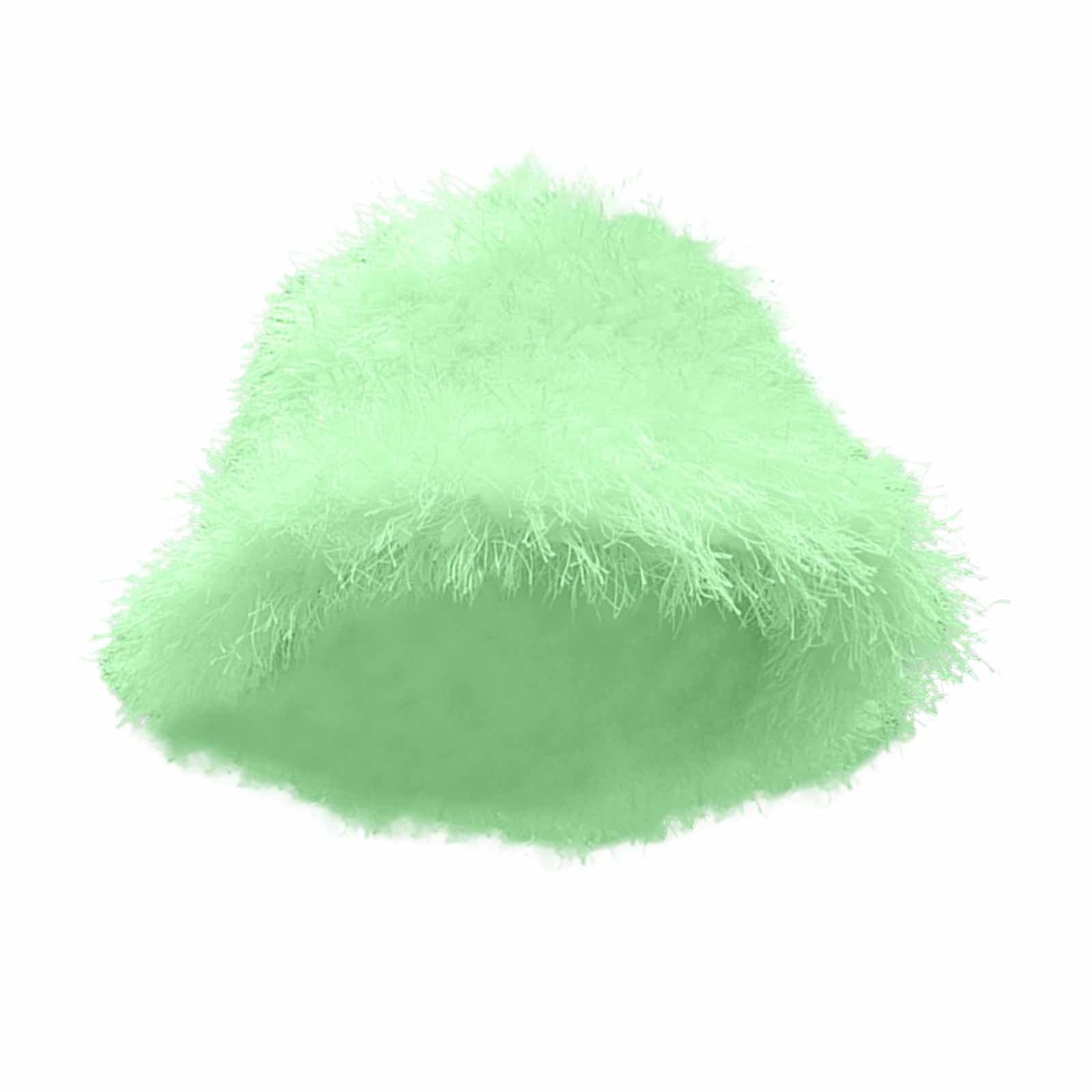 B-859 Mint Green Women'S Solid Color Winter Plush Fisherman Hat Bucket ...