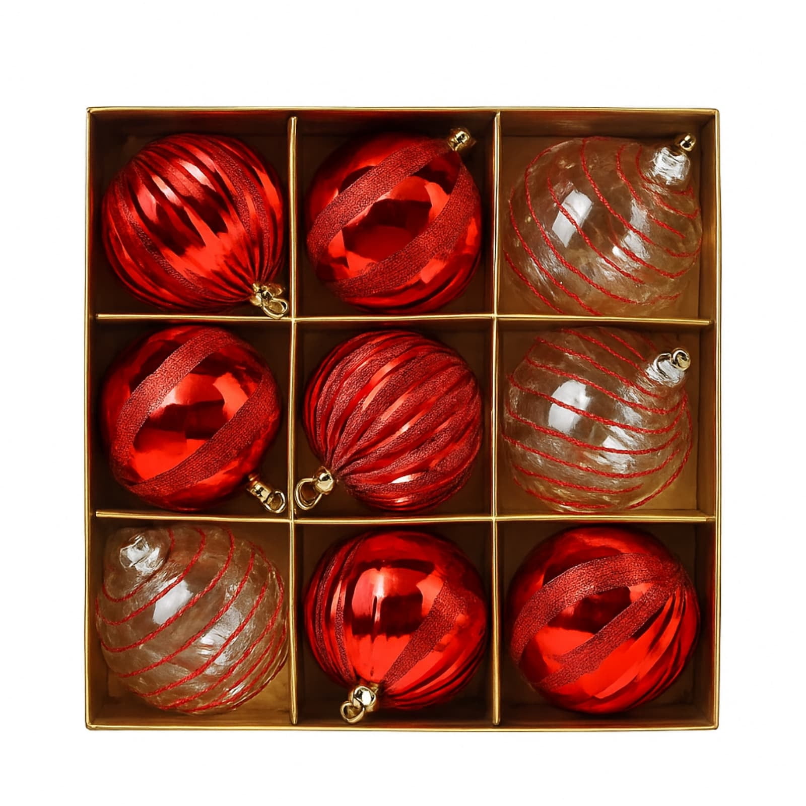 B 9 Pack Combination Balls For Christmas Transparent Balls For Tree ...