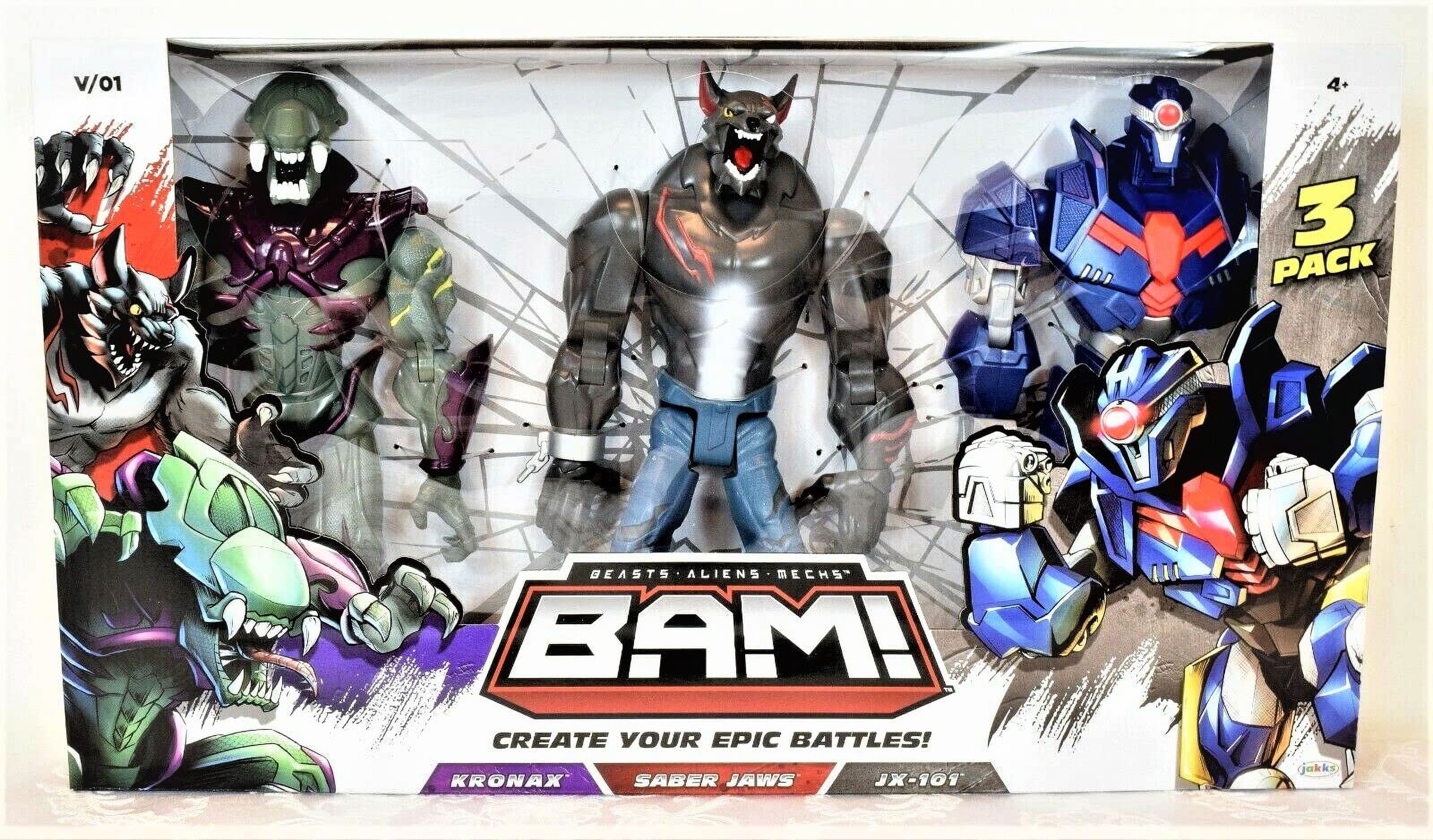 B.A.M. Beast Aliens Mech 11" Action Figure 3 Pack Includes Saber Jaws ...