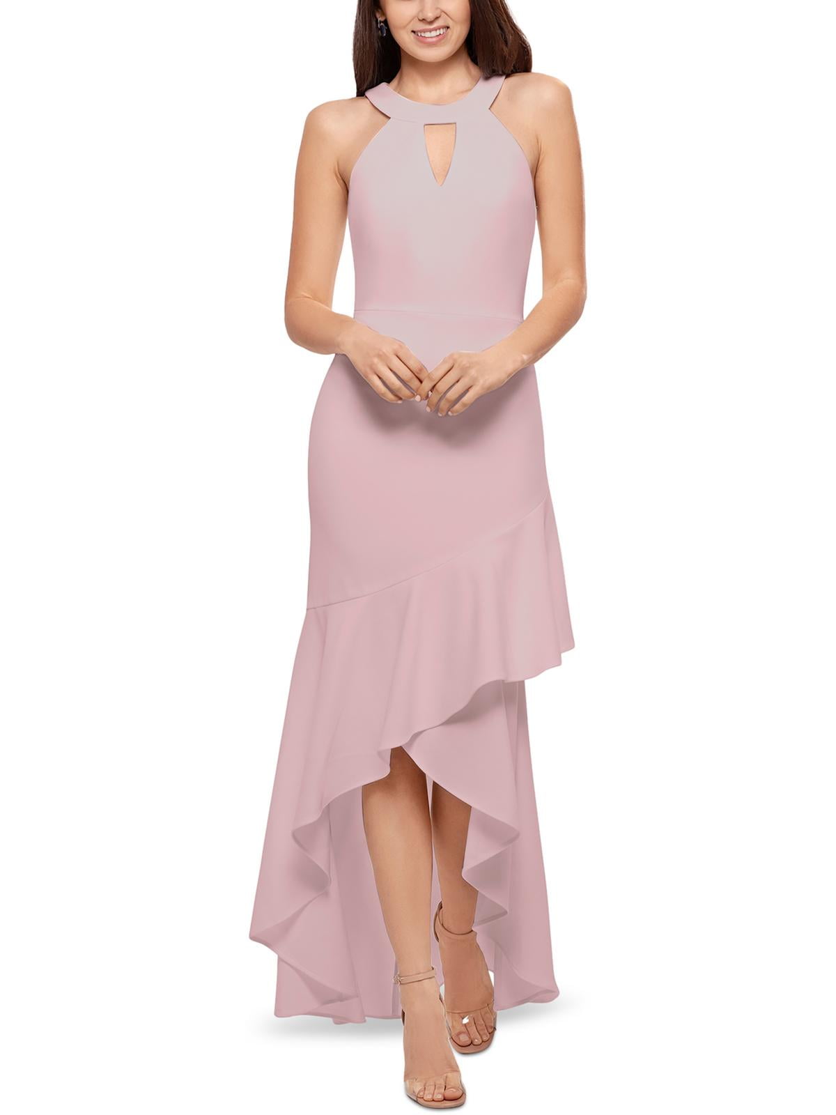 B&A by Betsy and Adam Womens Halter Ruffled Evening Dress - Walmart.com