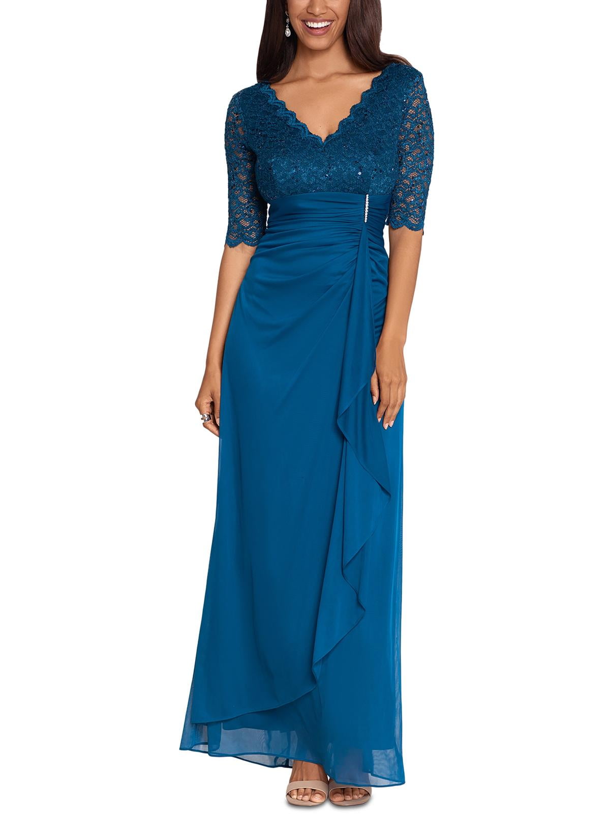 B&A by Betsy and Adam Womens Petites Lace Long Evening Dress - Walmart.com
