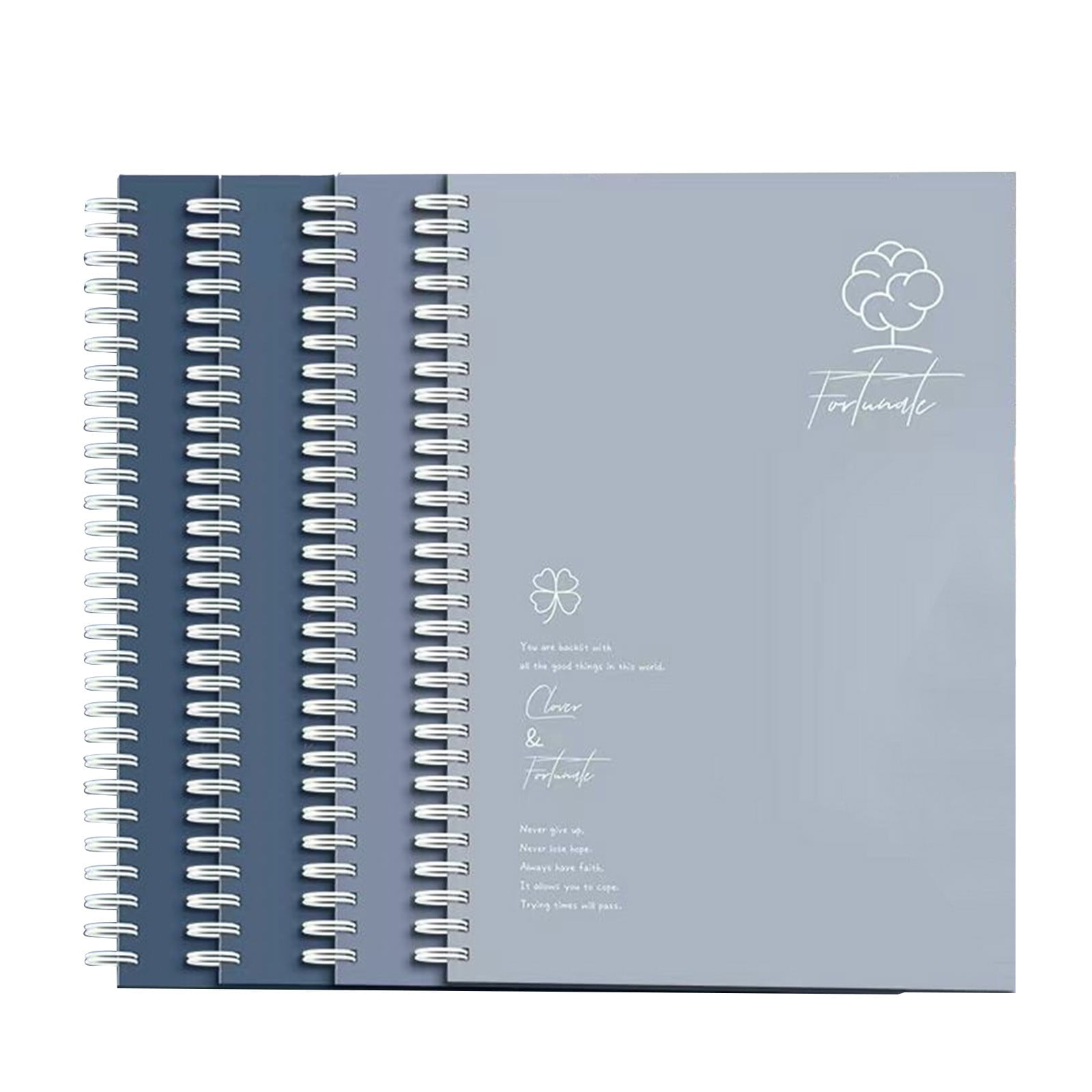 B A5 Notebook Set 4 Pack 60 Pages Each Coil Bound Kraft Paper Thickened ...