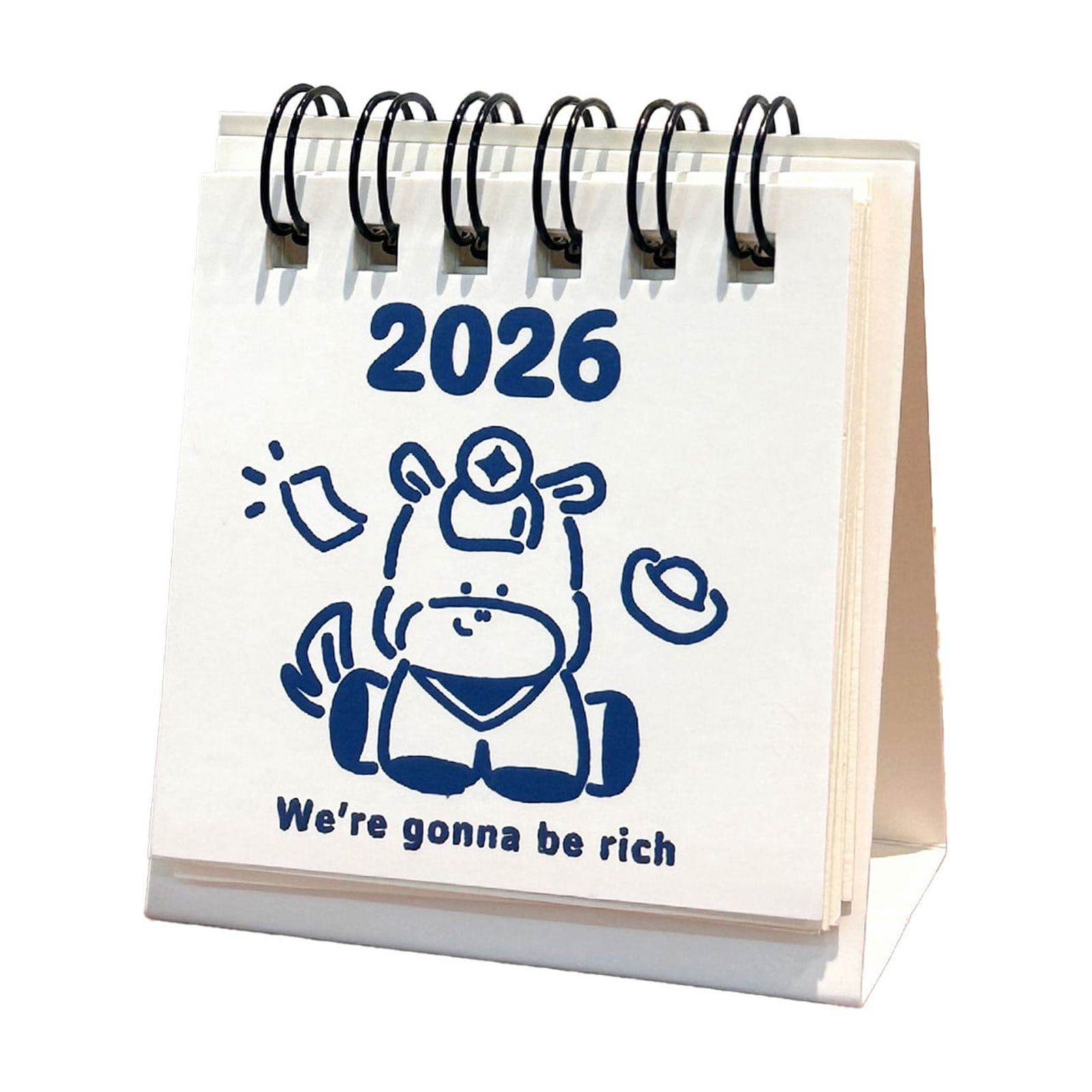 B Adorable Horse Themed Desk Calendar For 2026 With Vibrant Cartoon ...