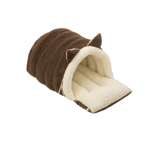 B Anti Anxiety Winter Cat Bed Warm Plush Removable Washable Cuddler Bed ...