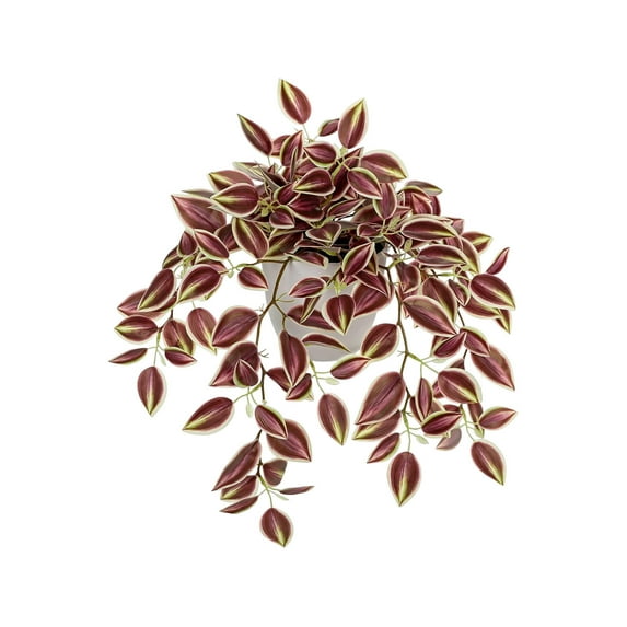 B Artificial Green Plant Potted Simulation Foliage Spring Rain Leaves ...