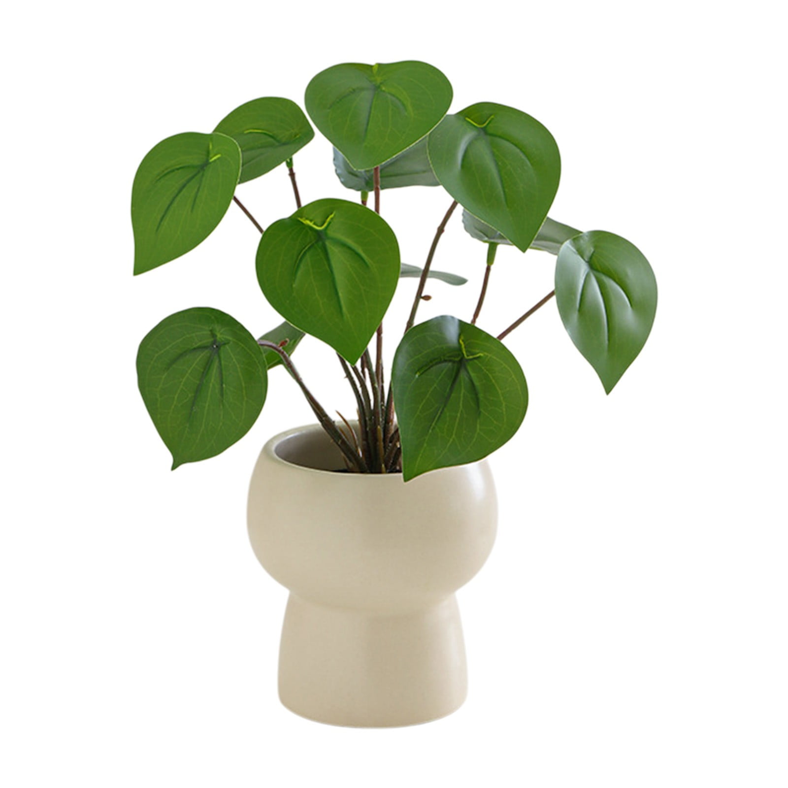 B Artificial Pothos Potted Plant With Realistic Green Leaves, Ceramic ...