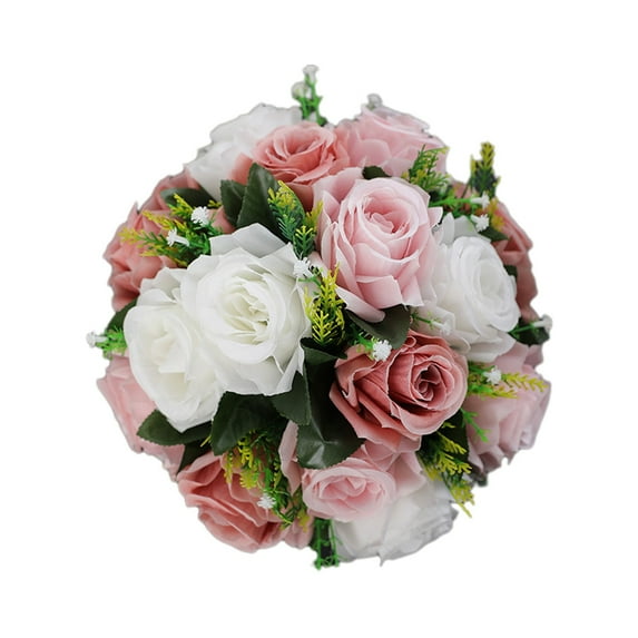 B Artificial Silk Rose Half Ball Bouquet, Wedding Home Decoration ...