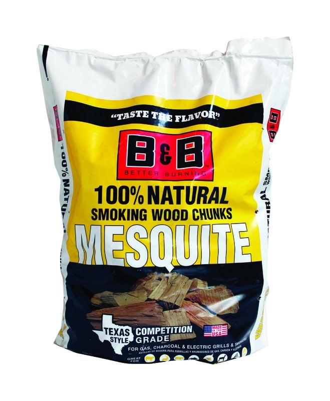 B&B Charcoal All Natural Mesquite Wood Smoking Chunks 549 cu in ...