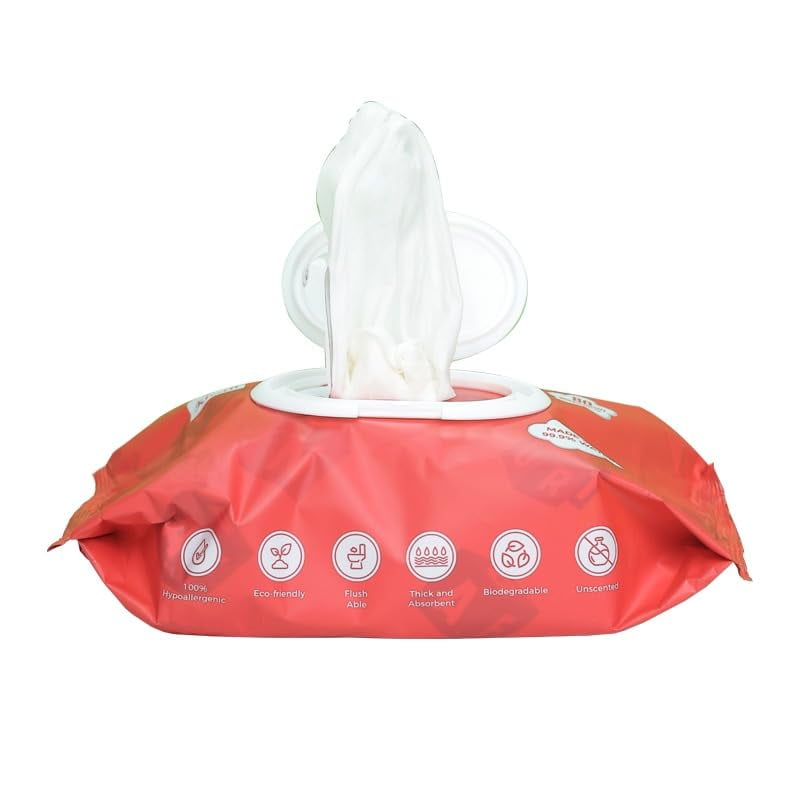 B.B. Klean Flushable Baby Wipes | Hypoallergenic | Sensitive Skin ...