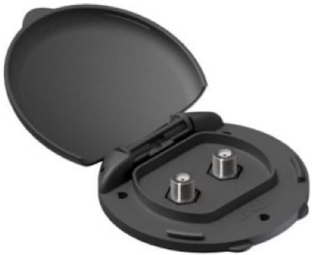 B&B Molders Compact Enclosure Dual Coax TV Cable Outlets, Black ...