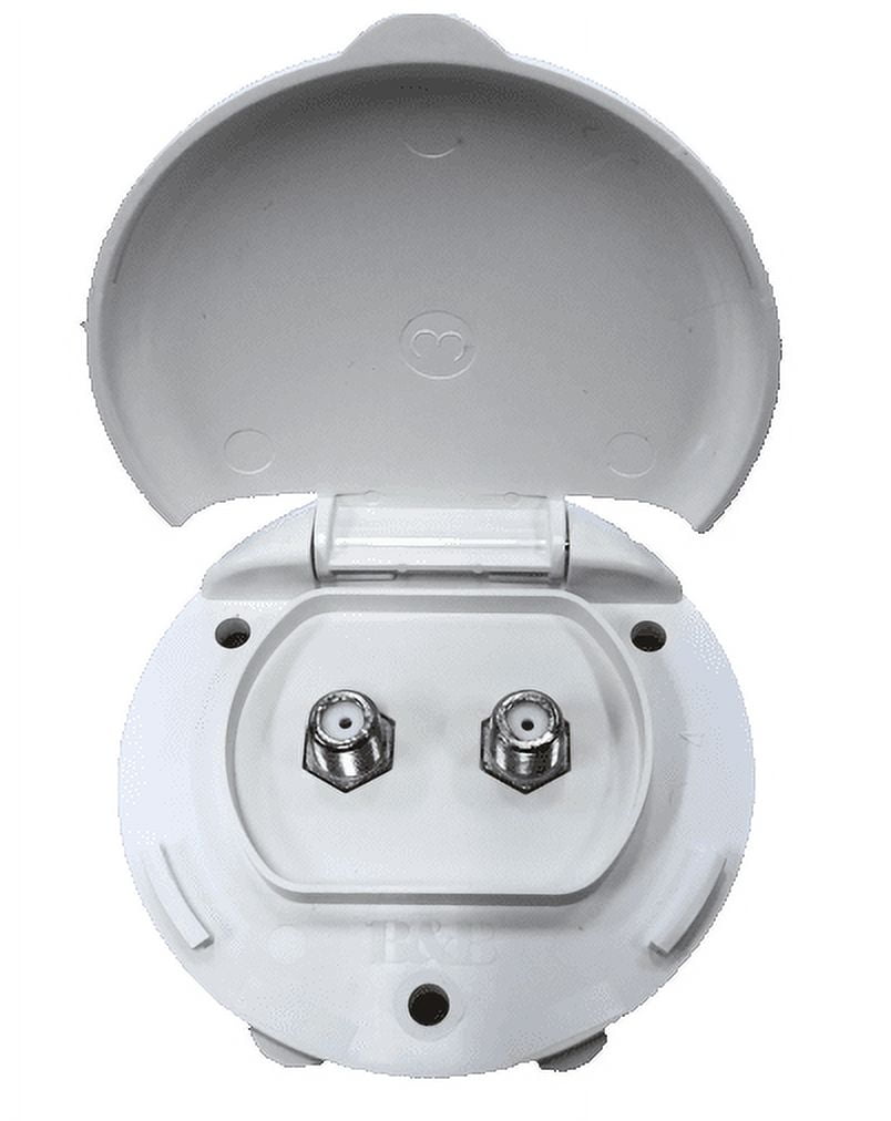 B&B Molders Compact Enclosure Dual Coax TV Cable Outlets, White ...