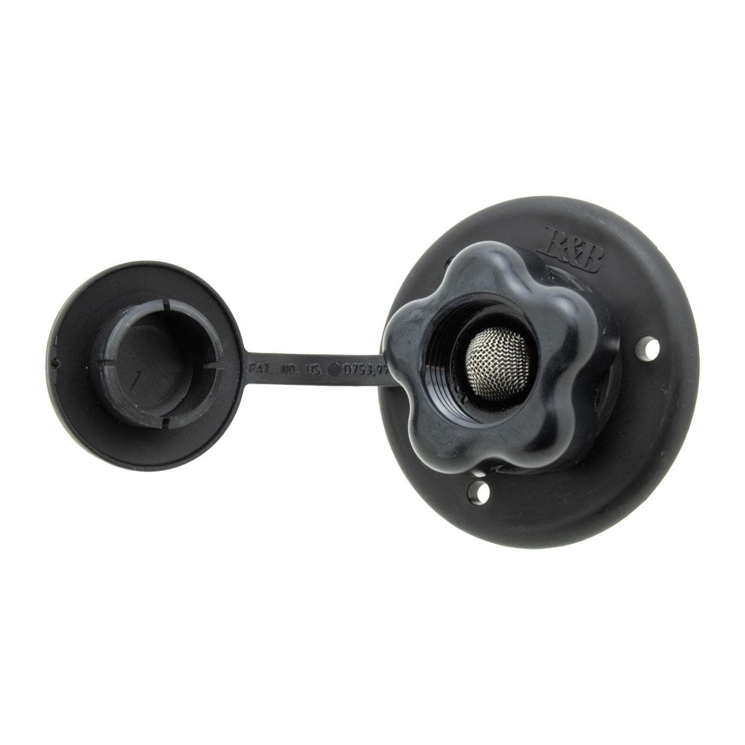 B&B Molders Flusher Water Flange w/ Plastic Valve, Black - Walmart.com