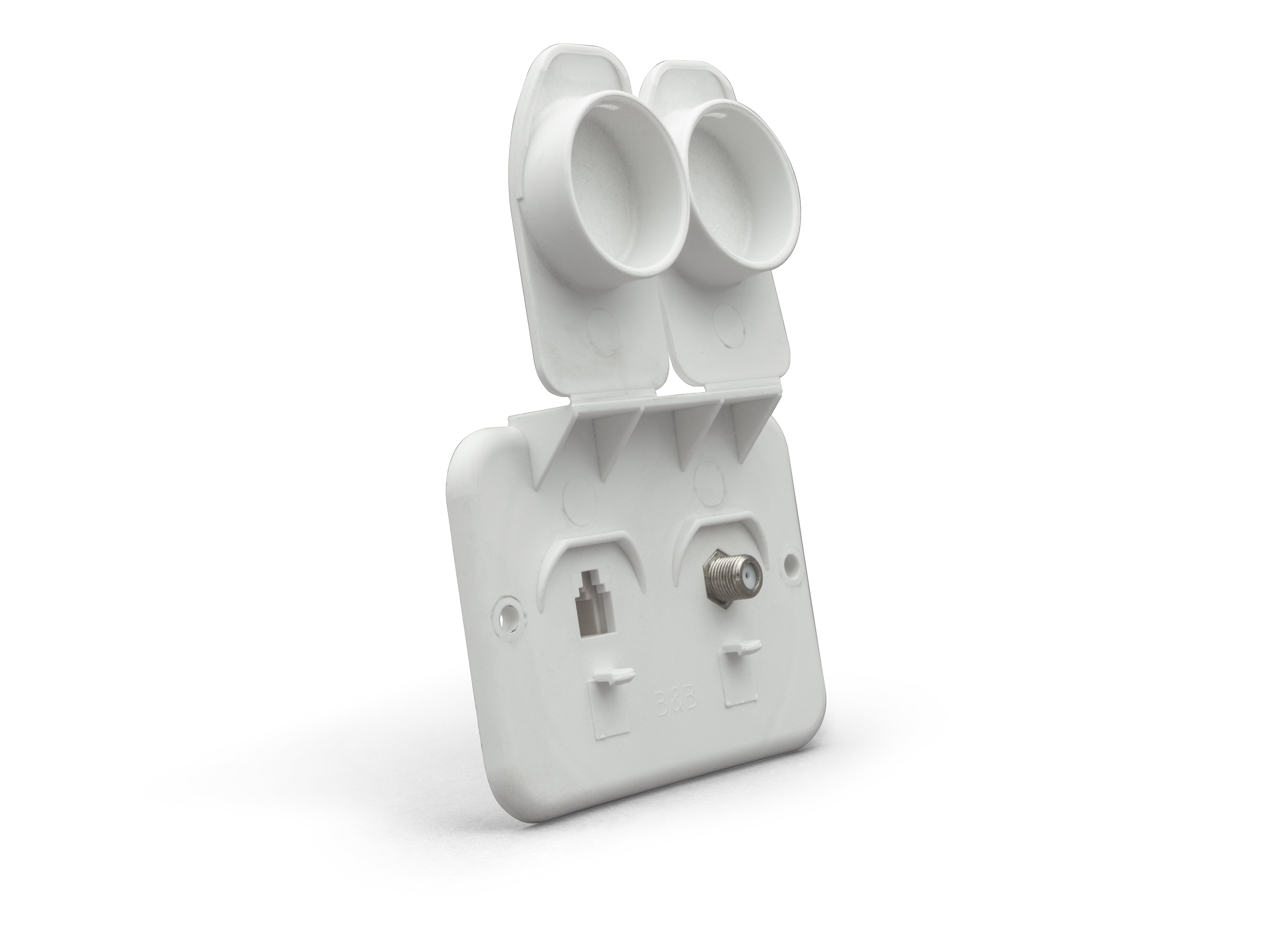 RV Camper Dual Phone/Cable TV Plate With Jack Covers Polar White PN ...