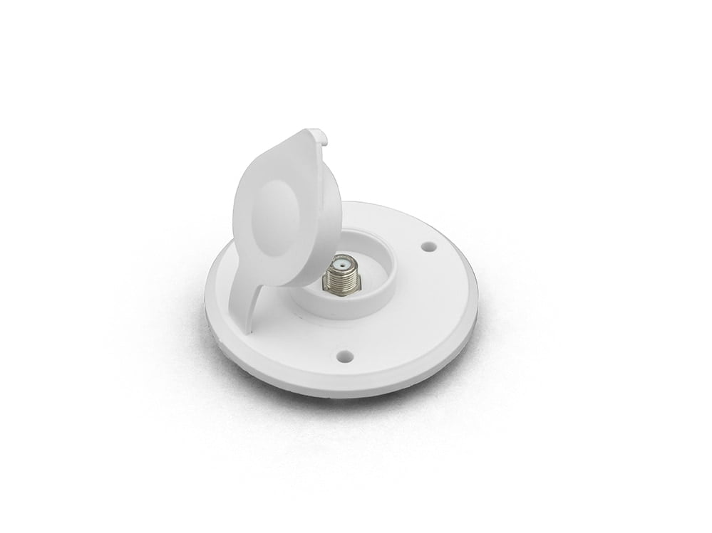 B&B Molders Weatherproof Round Exterior Cable TV Plate with Cover ...