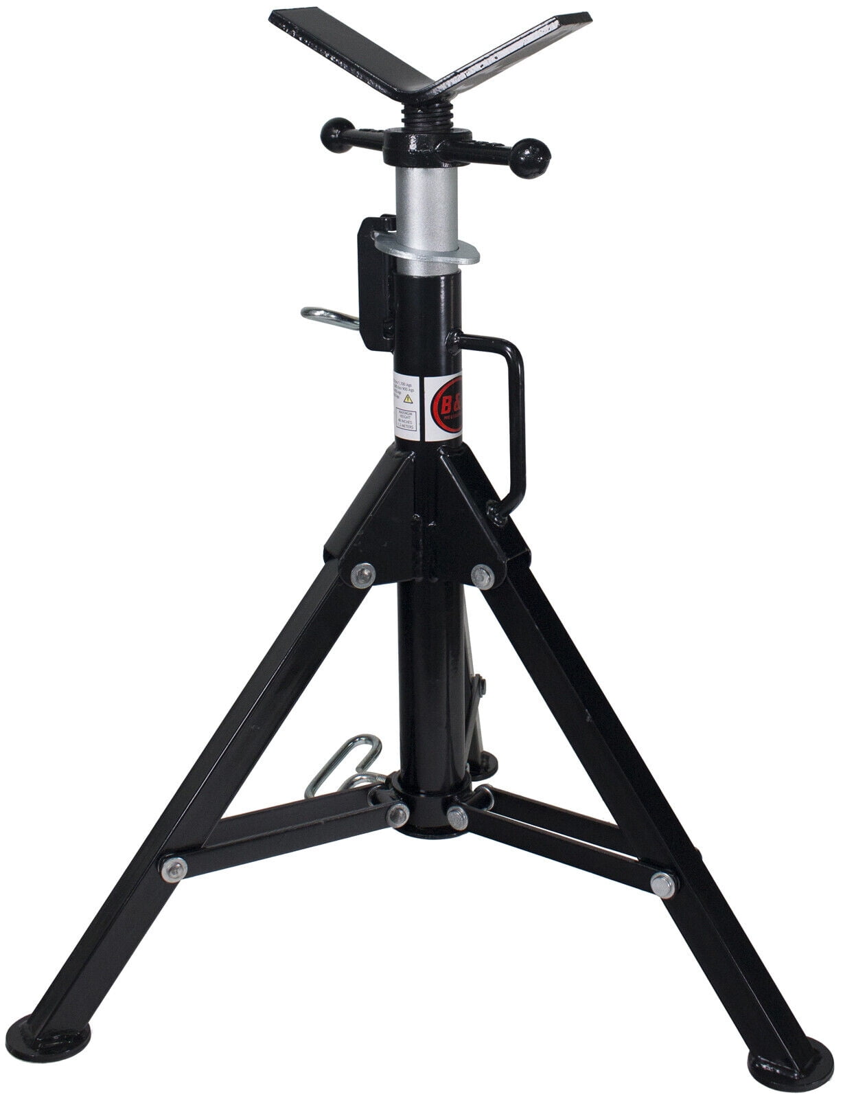B&B Pipe 3900 High-Profile Adjustable Pipe Jack Stand with V-Head ...