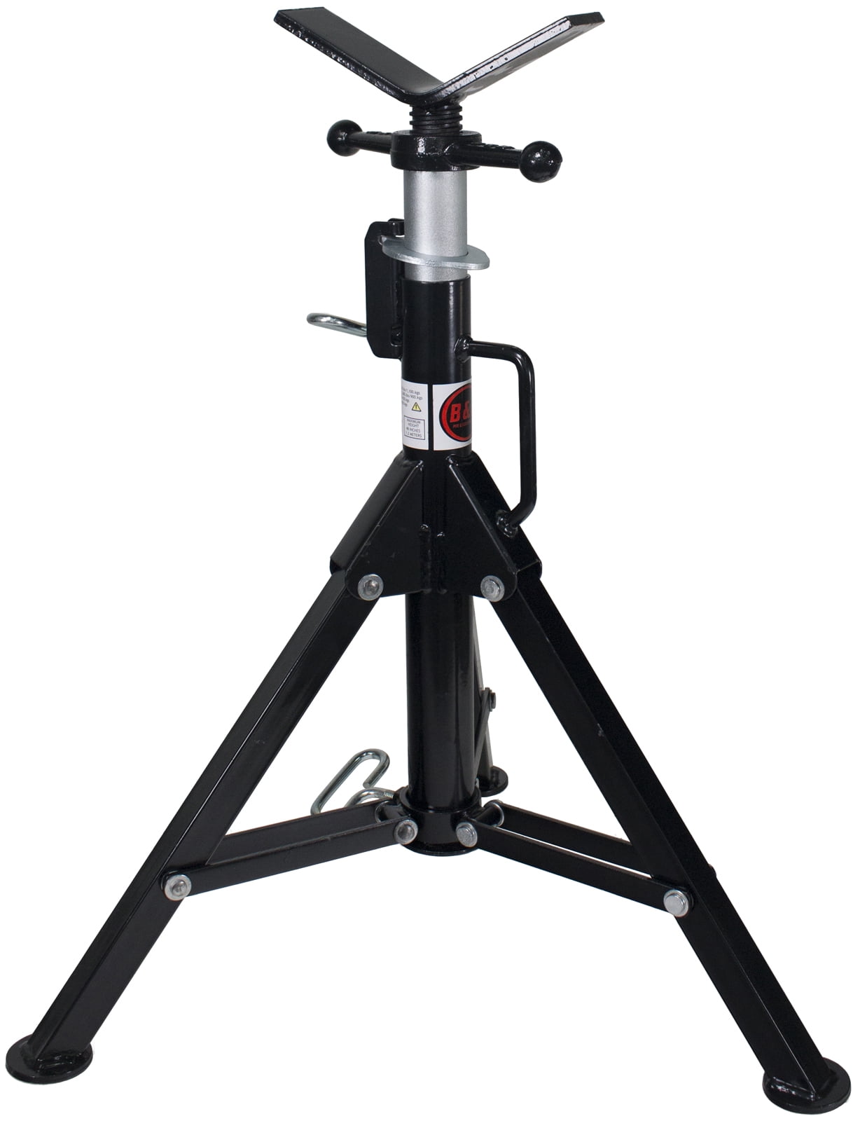 B&B Pipe 3900 High-Profile Adjustable Pipe Jack Stand with V-Head ...