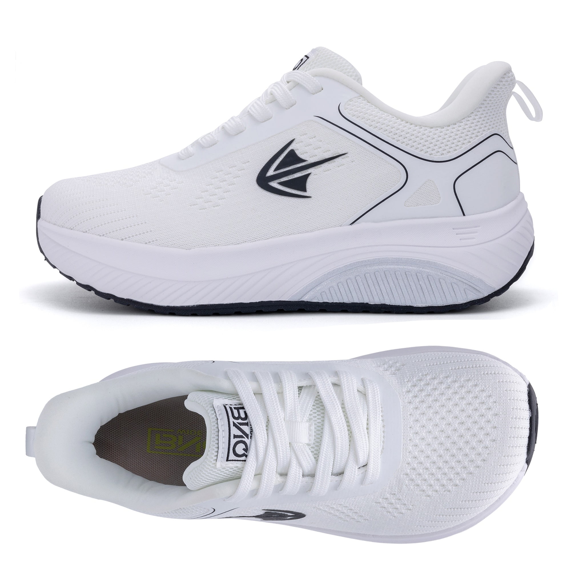 B BESUNEW Wide Toe Box Arch Support Walking Shoes for Women Slip-On ...