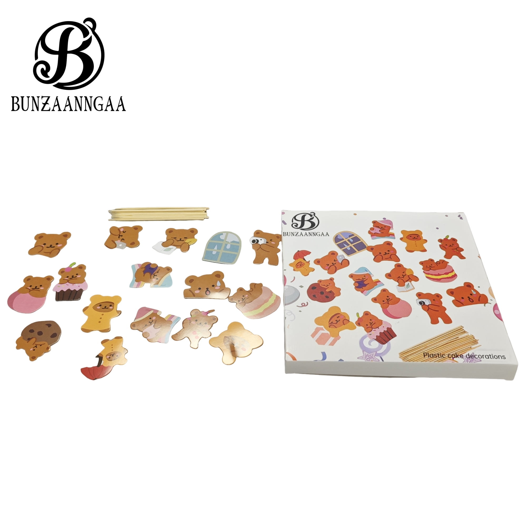 B BUNZAANNGAA Plastic cake decorations Plastic Cute Cake Toppers ...