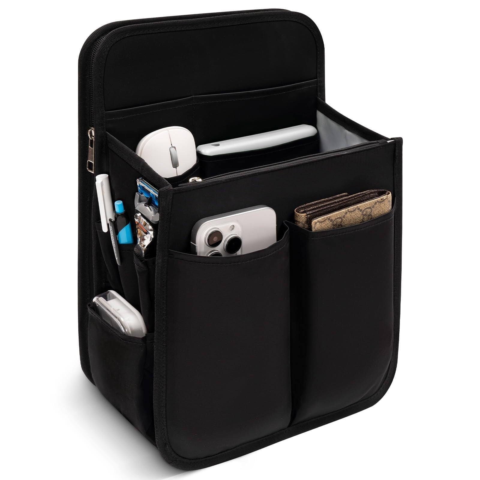 B Backpack Organizer Insert with Zipper for Rucksack Black Travel Nylon ...