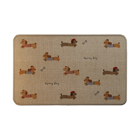 B Bathroom Rug Soft Absorbent With Non Slip Backing Cartoon Dog Pattern ...