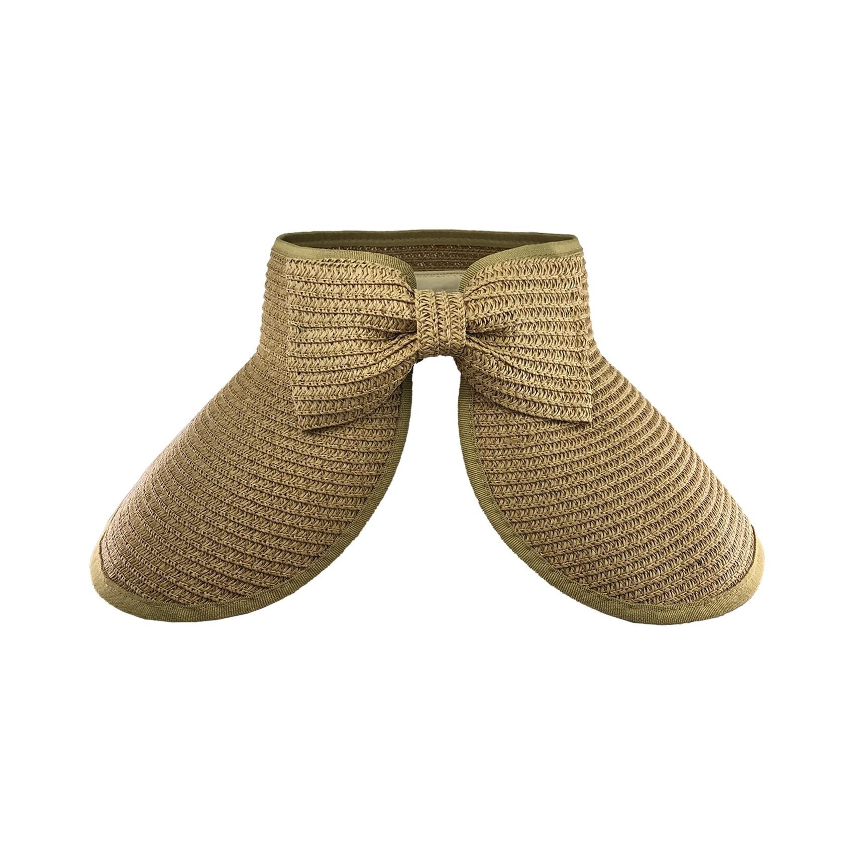 B Beach Hats for Women, Packable Straw Sun Hat with Wide Brim and ...