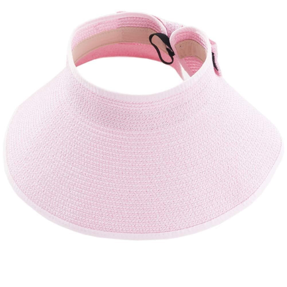 B Beach Hats for Women, Packable Straw Sun Hat with Wide Brim and ...