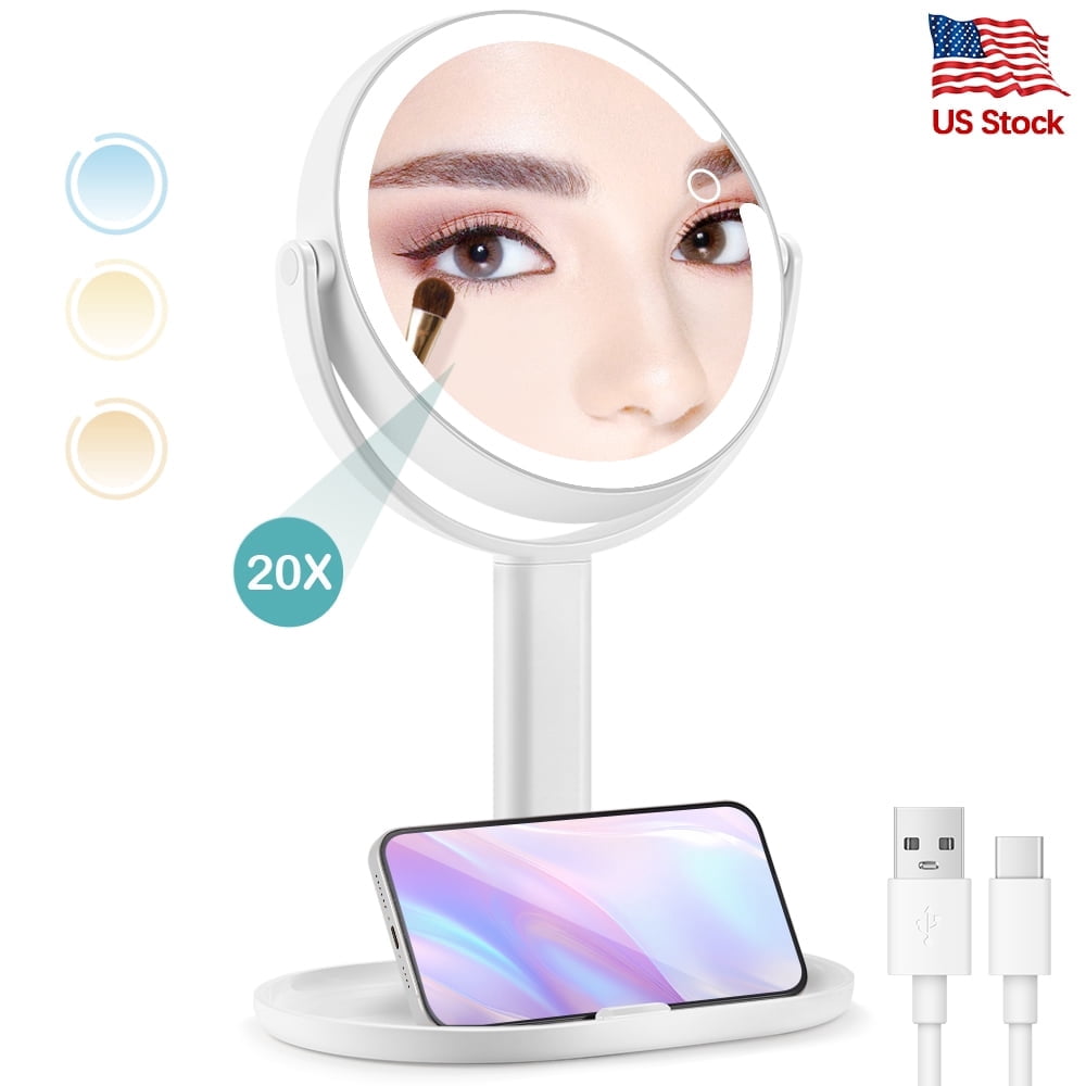 BBeauty Planet Lighted Makeup Mirror, 20X/1X Magnification, Double ...