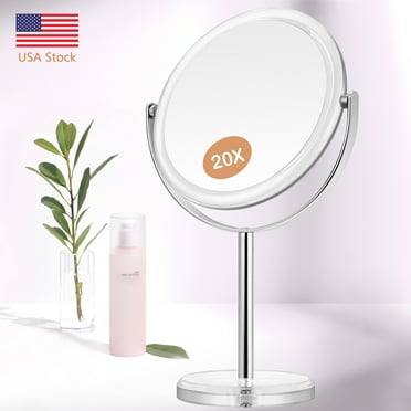 Navaris Vanity Mirror with Tray - Double-Sided Table Top Makeup Mirror ...