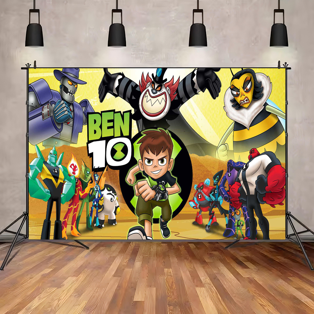 B-Ben 10 Happy Birthday Backdrop Decorations Background For Home Indoor ...