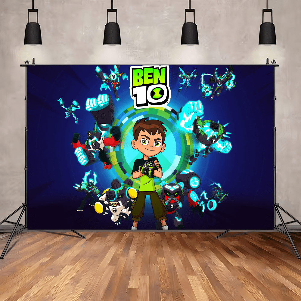 B-Ben 10 Happy Birthday Backdrop Decorations Background For Home Indoor ...
