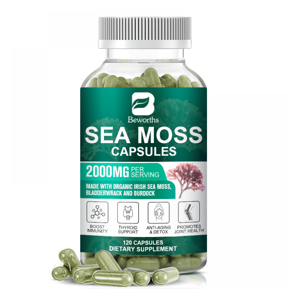 BEWORTHS Irish Sea Moss Capsules, 2000mg Per Serving, 120 Vegan Pills ...