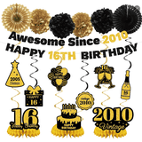 B Birthday Decorations with Hanging Swirls，Birthday Banners,, Themed ...